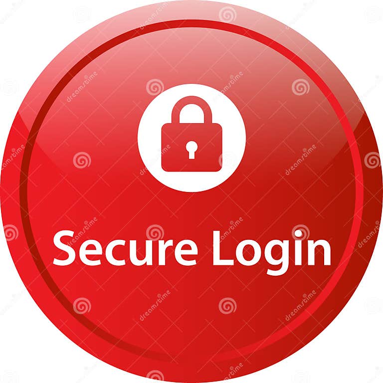 Secure Login Icon Web Button Stock Illustration - Illustration of ...