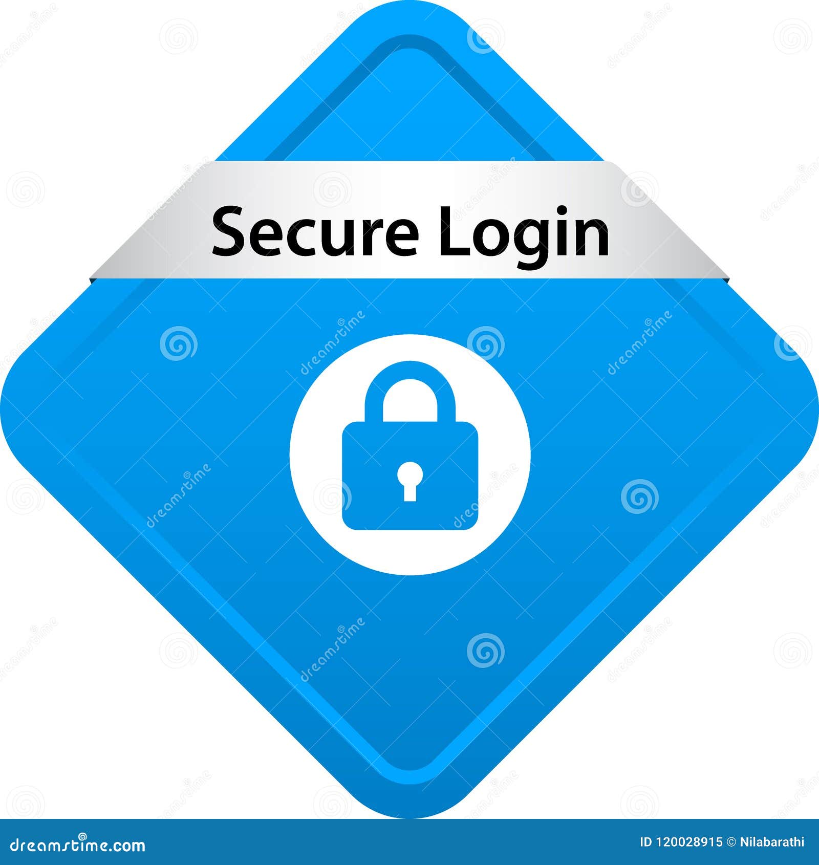 Secure Login Icon Web Button Stock Illustration - Illustration of ...