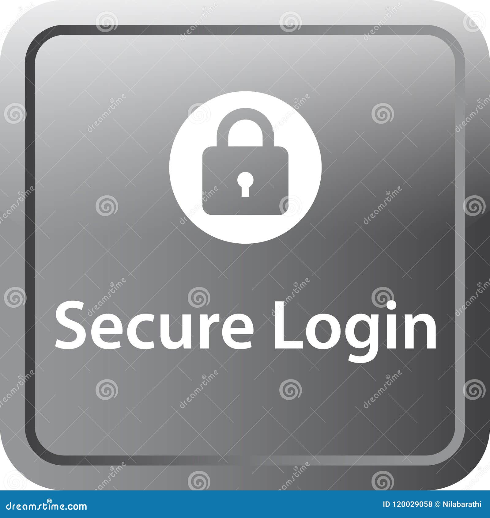 Secure Login Icon Web Button Stock Illustration - Illustration of ...