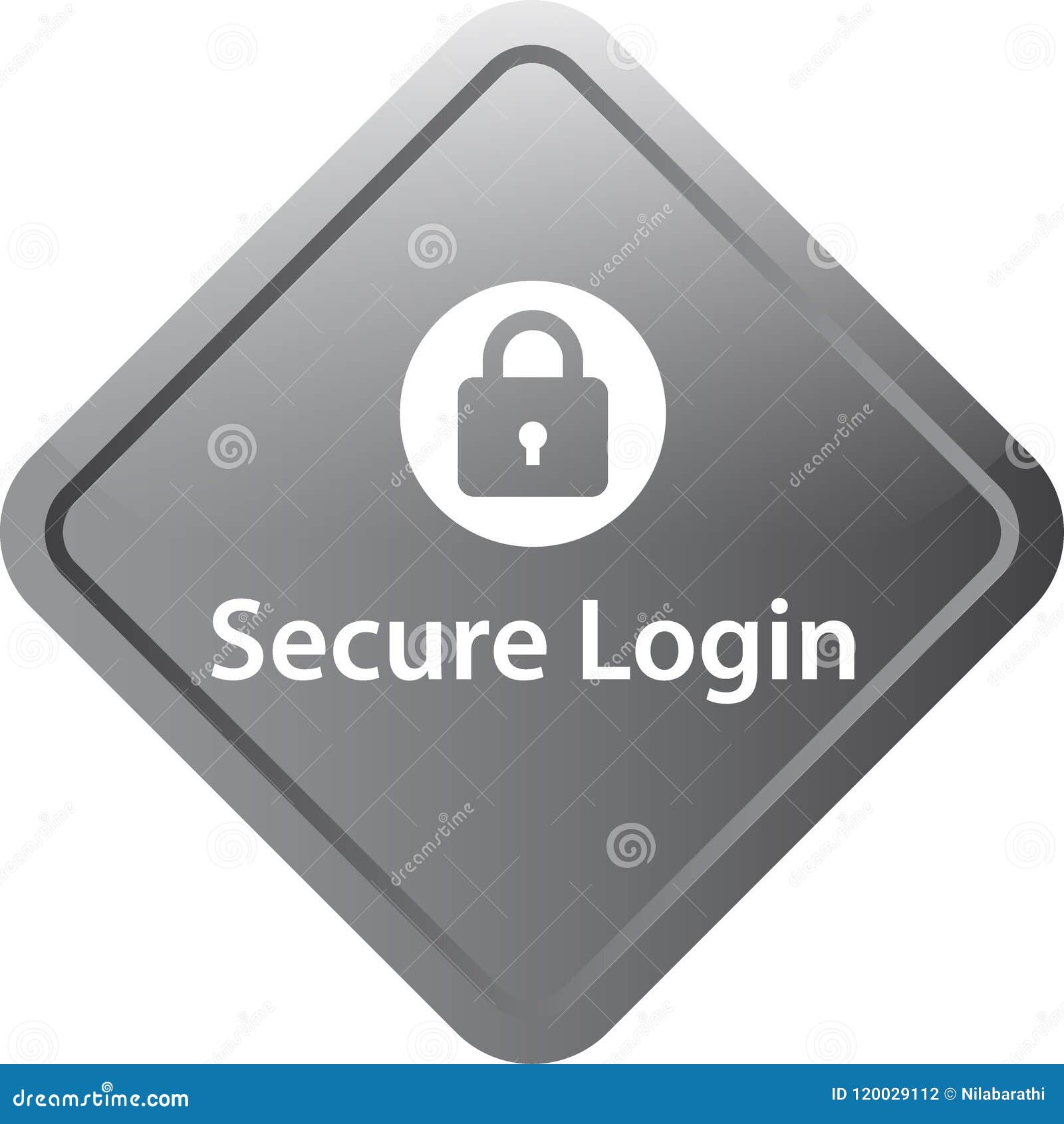 Secure Login Icon Web Button Stock Illustration - Illustration of ...