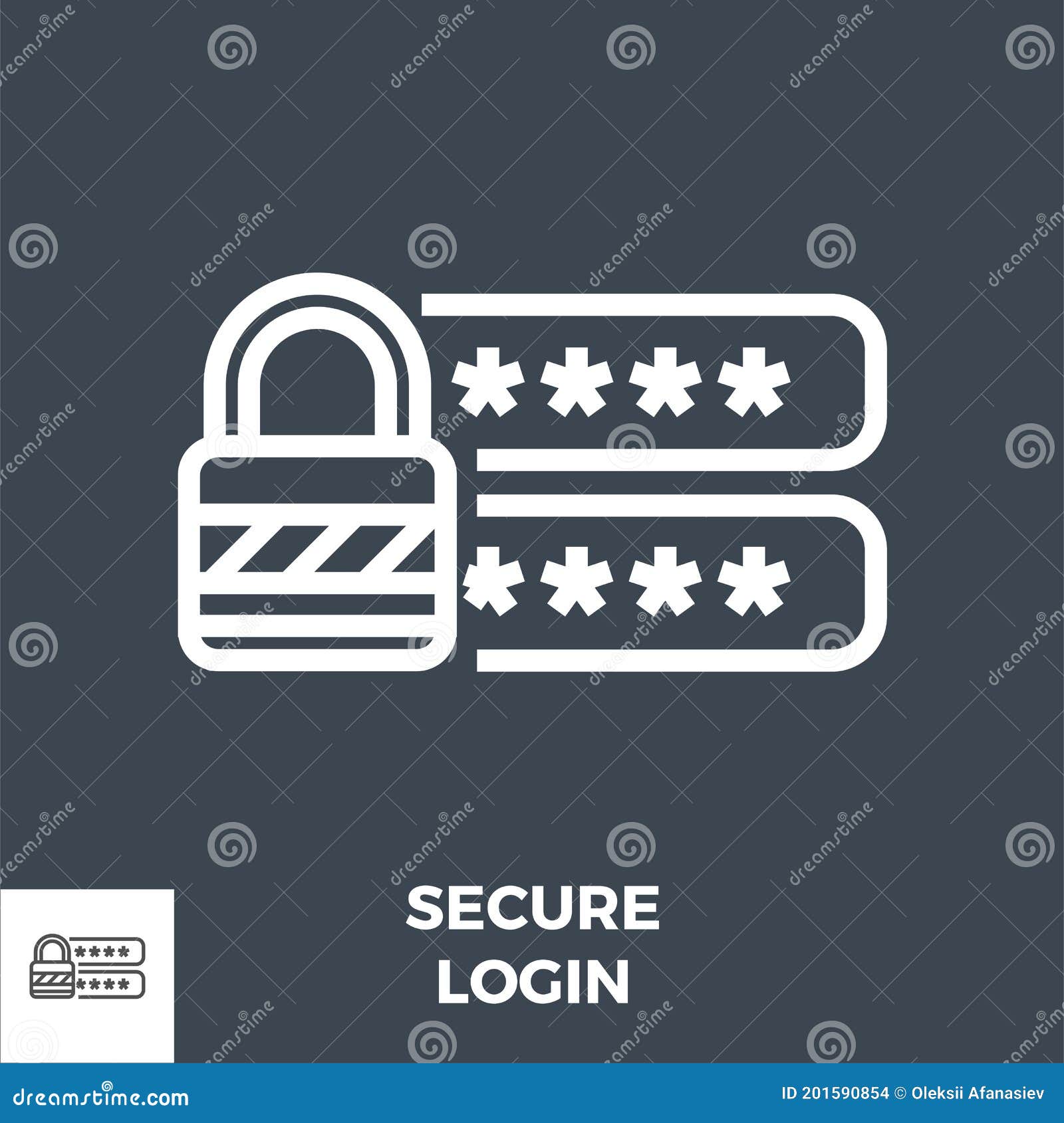 Secure Login Line Icon stock vector. Illustration of access - 201590854