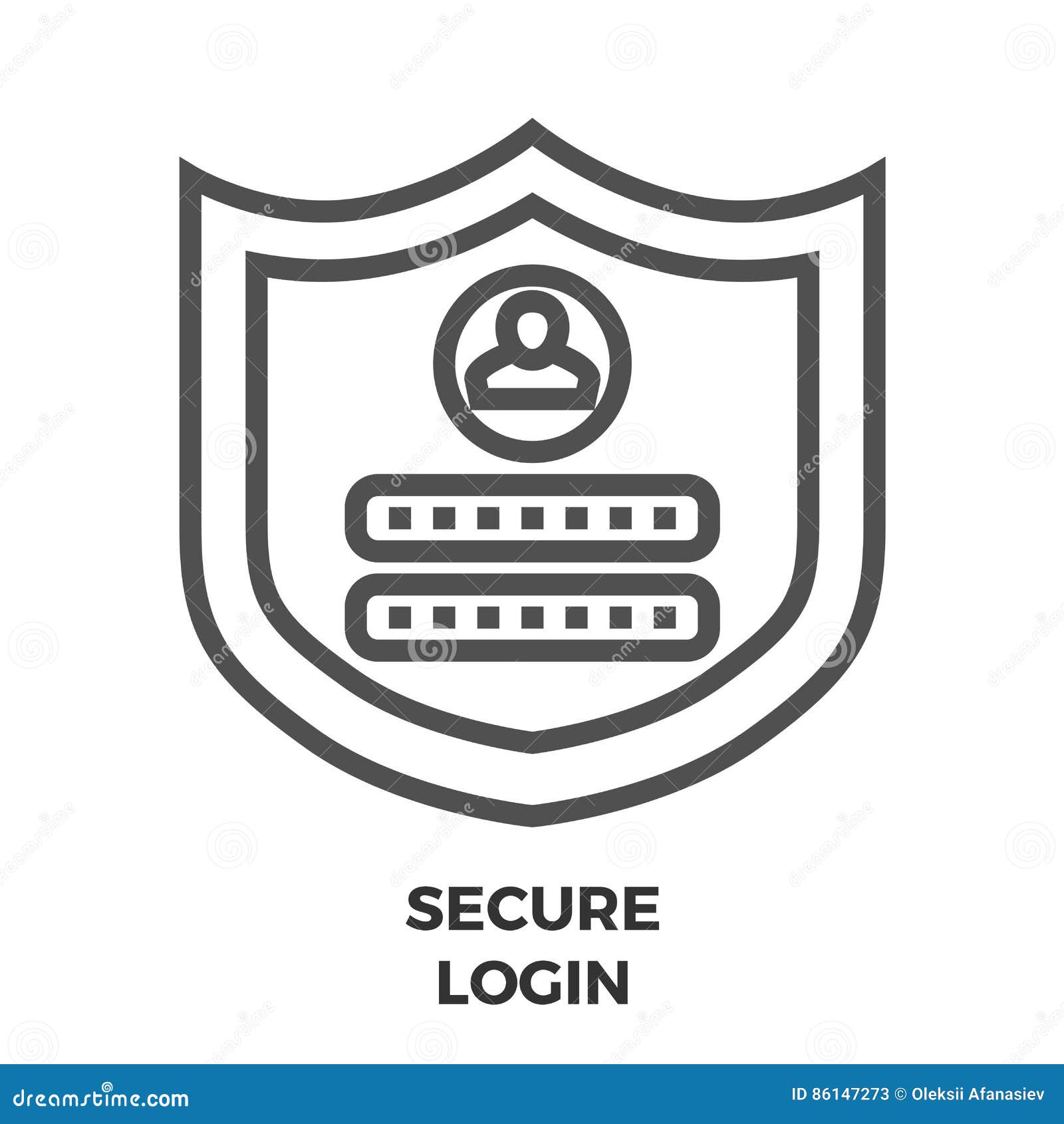Secure Login Line Icon stock vector. Illustration of entrance - 86147273