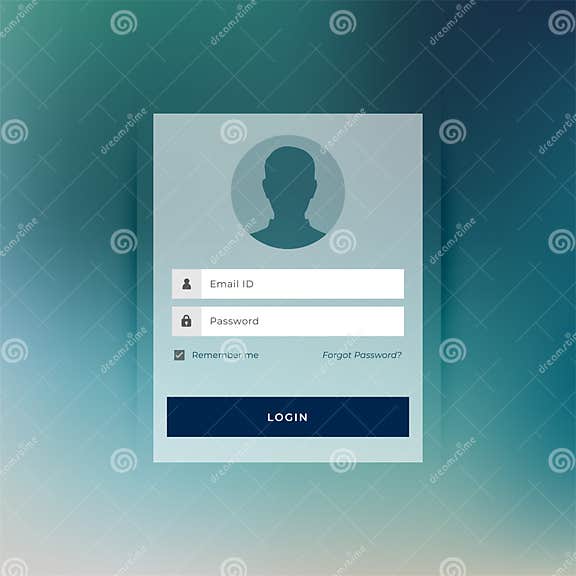 Secure Login Page Form Template with Username and Password Design Stock ...