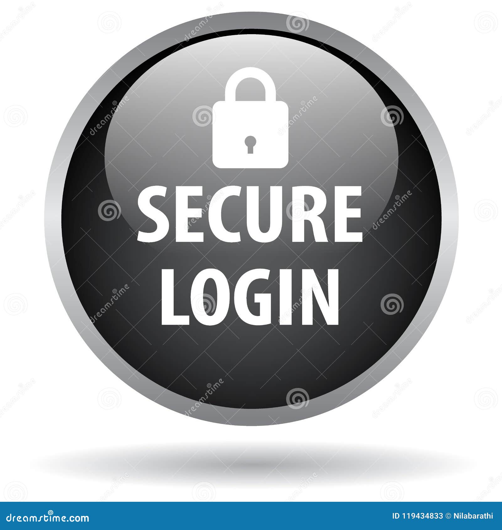 Secure login web button stock illustration. Illustration of corner ...