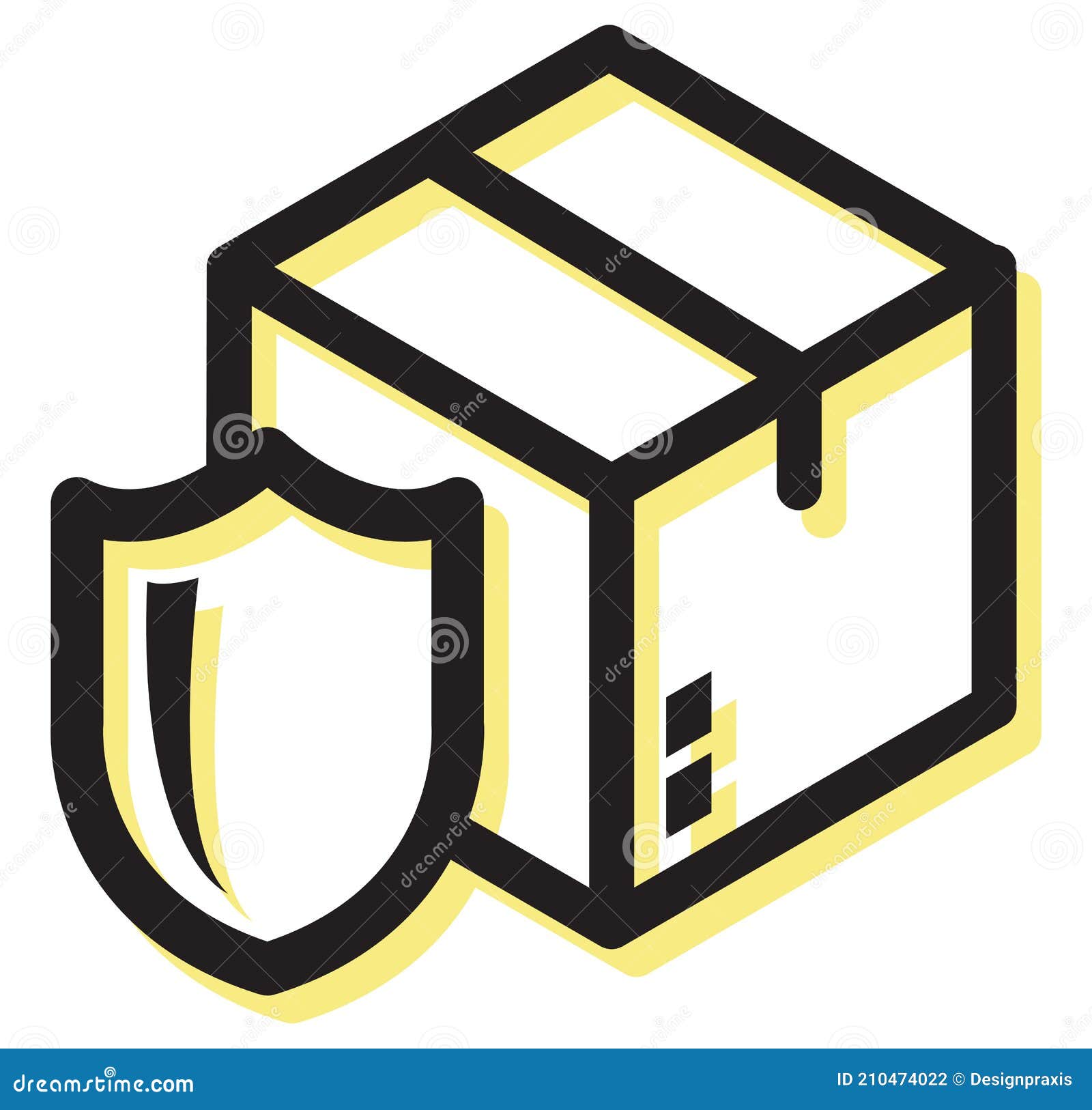 Secure Logistics Icon stock vector. Illustration of sheild - 210474022