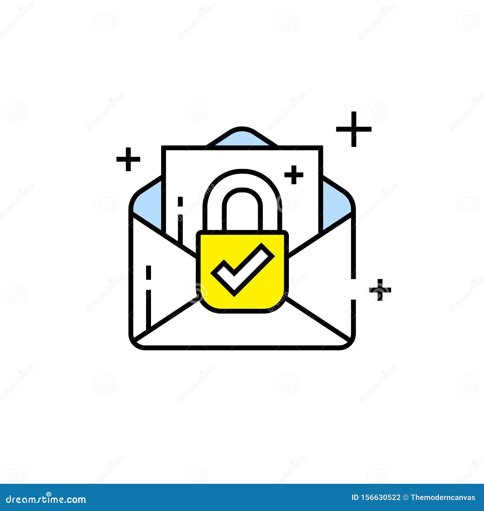 Secure Mail Delivery Line Icon Stock Vector - Illustration of ...