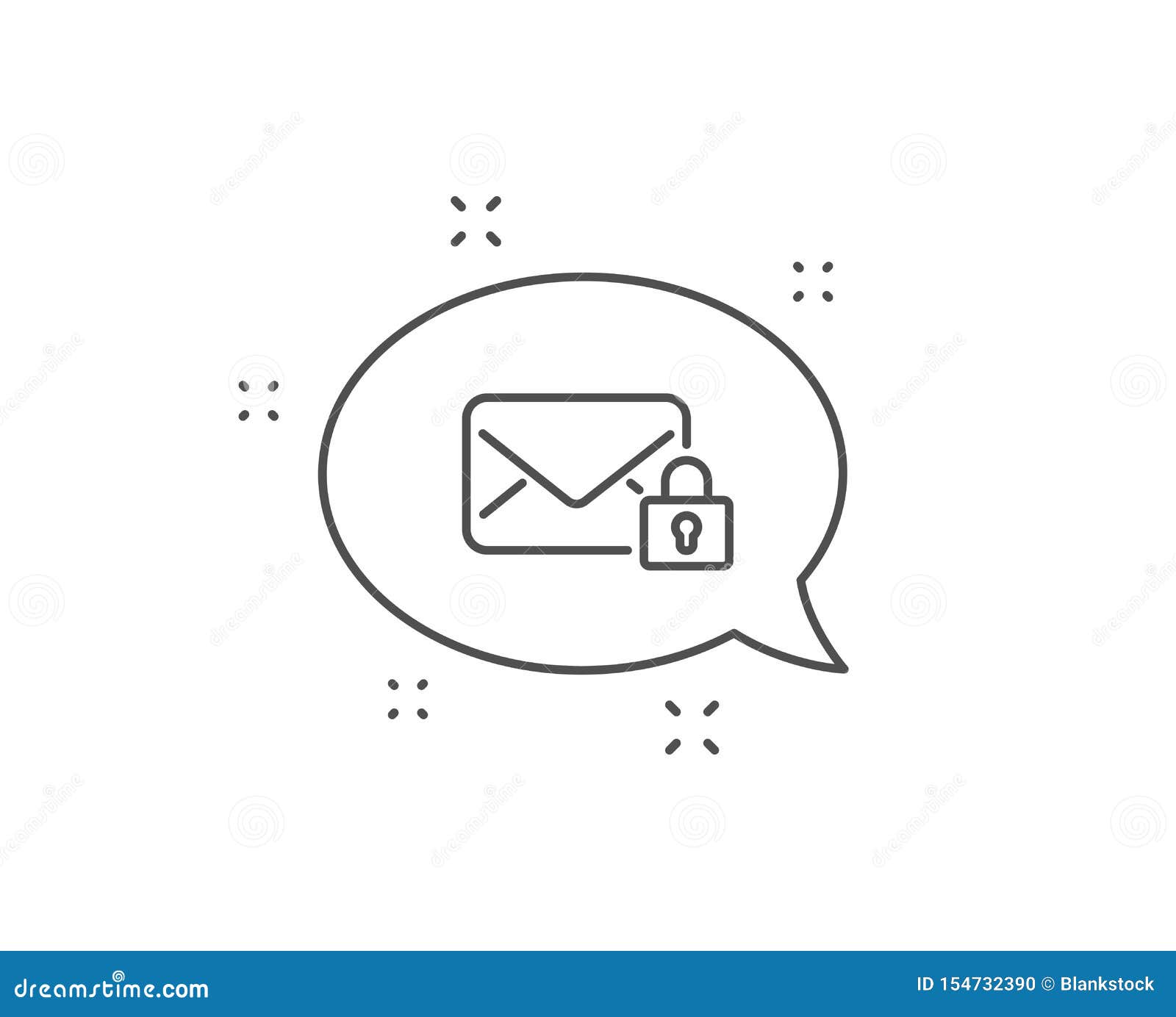 Secure Mail Line Icon. Private Message Correspondence Sign. Vector ...