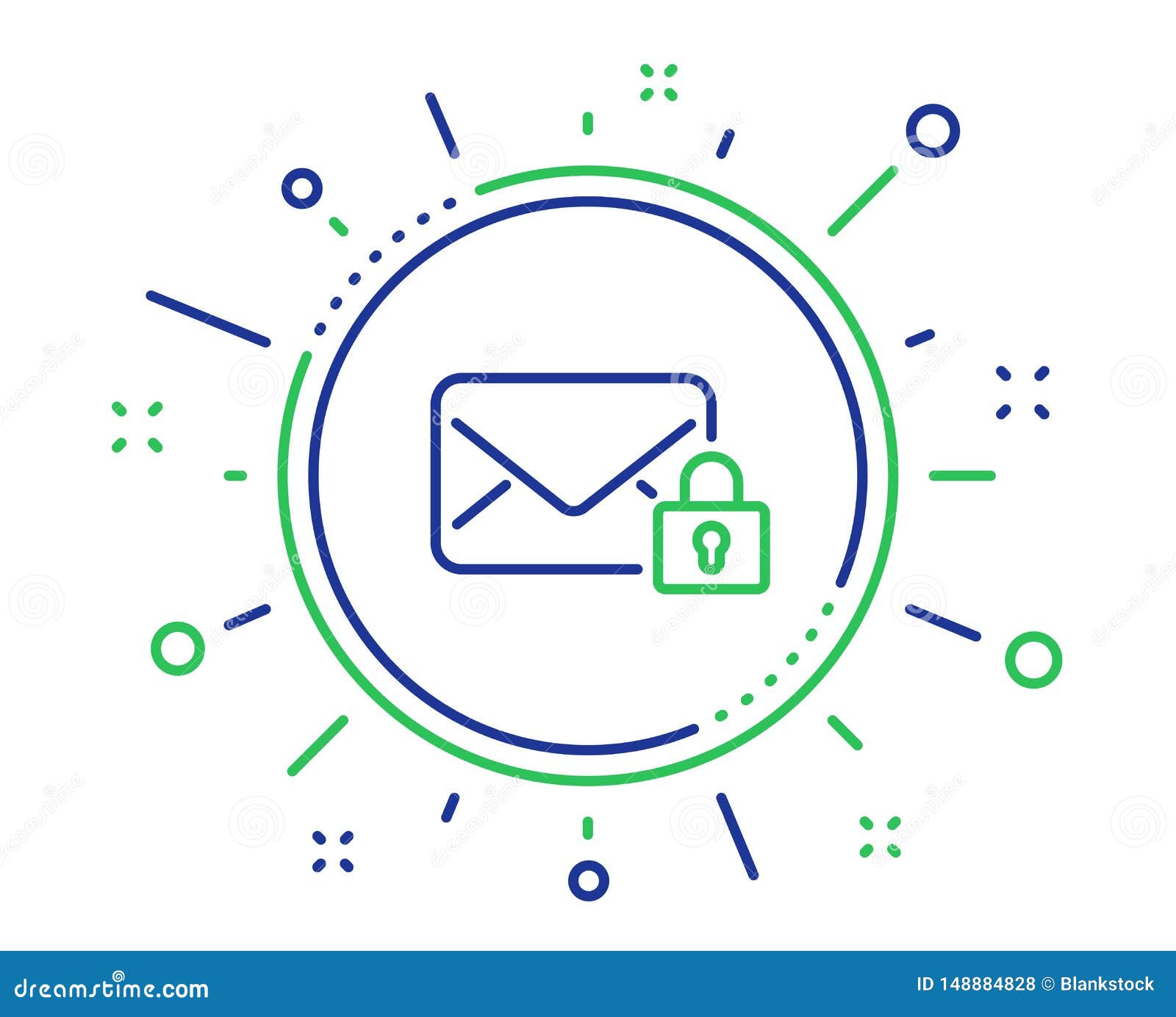 Secure Mail Line Icon. Private Message Correspondence Sign. Vector ...