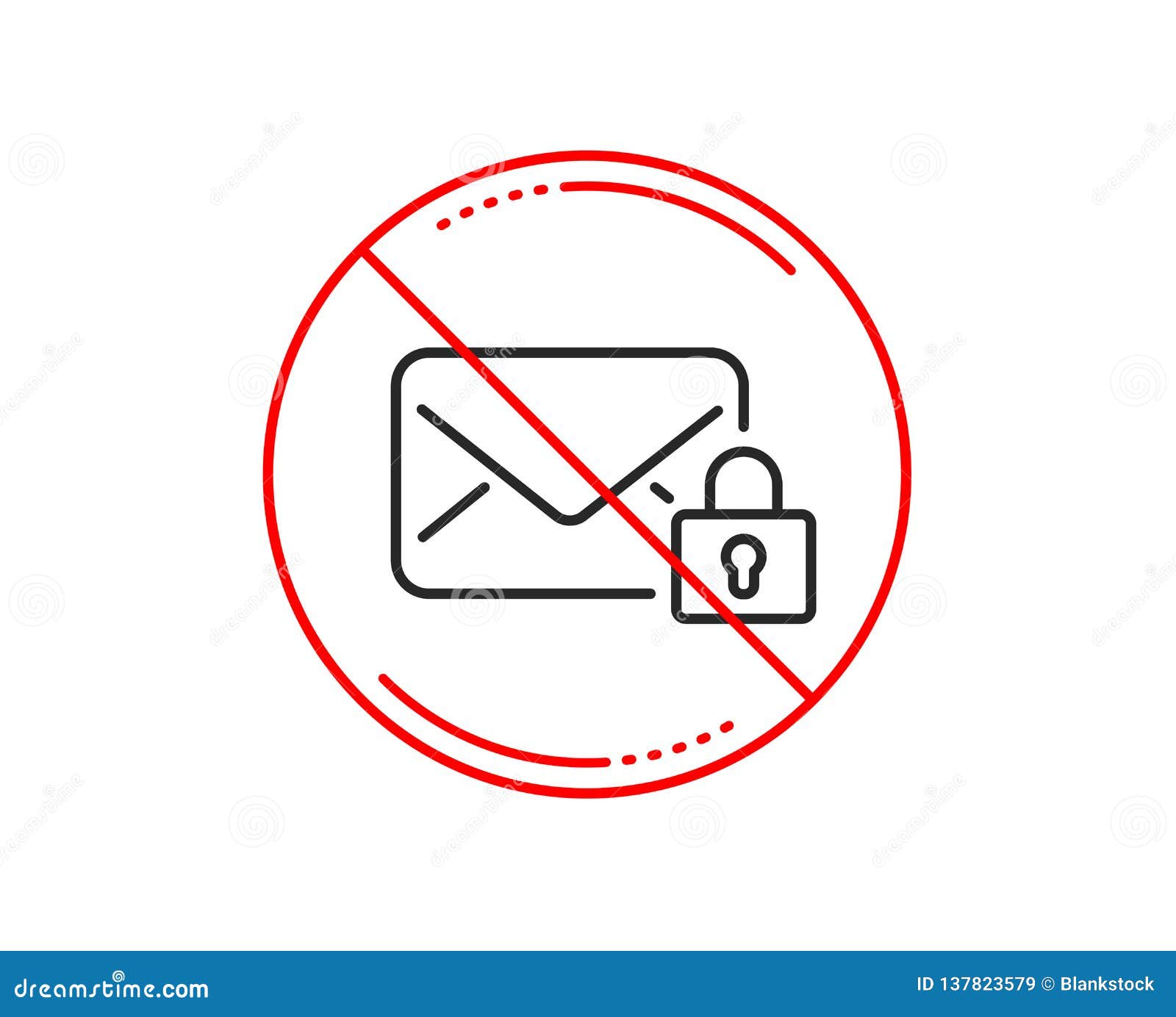 Secure Mail Line Icon. Private Message Correspondence Sign. Vector ...