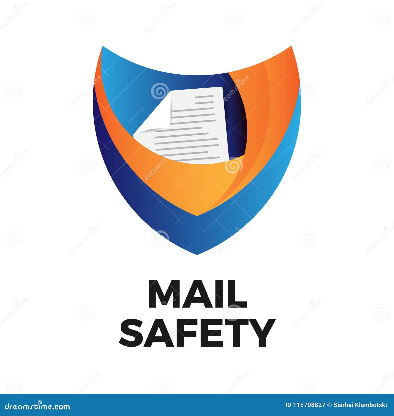Secure mail logo stock vector. Illustration of information - 115708827
