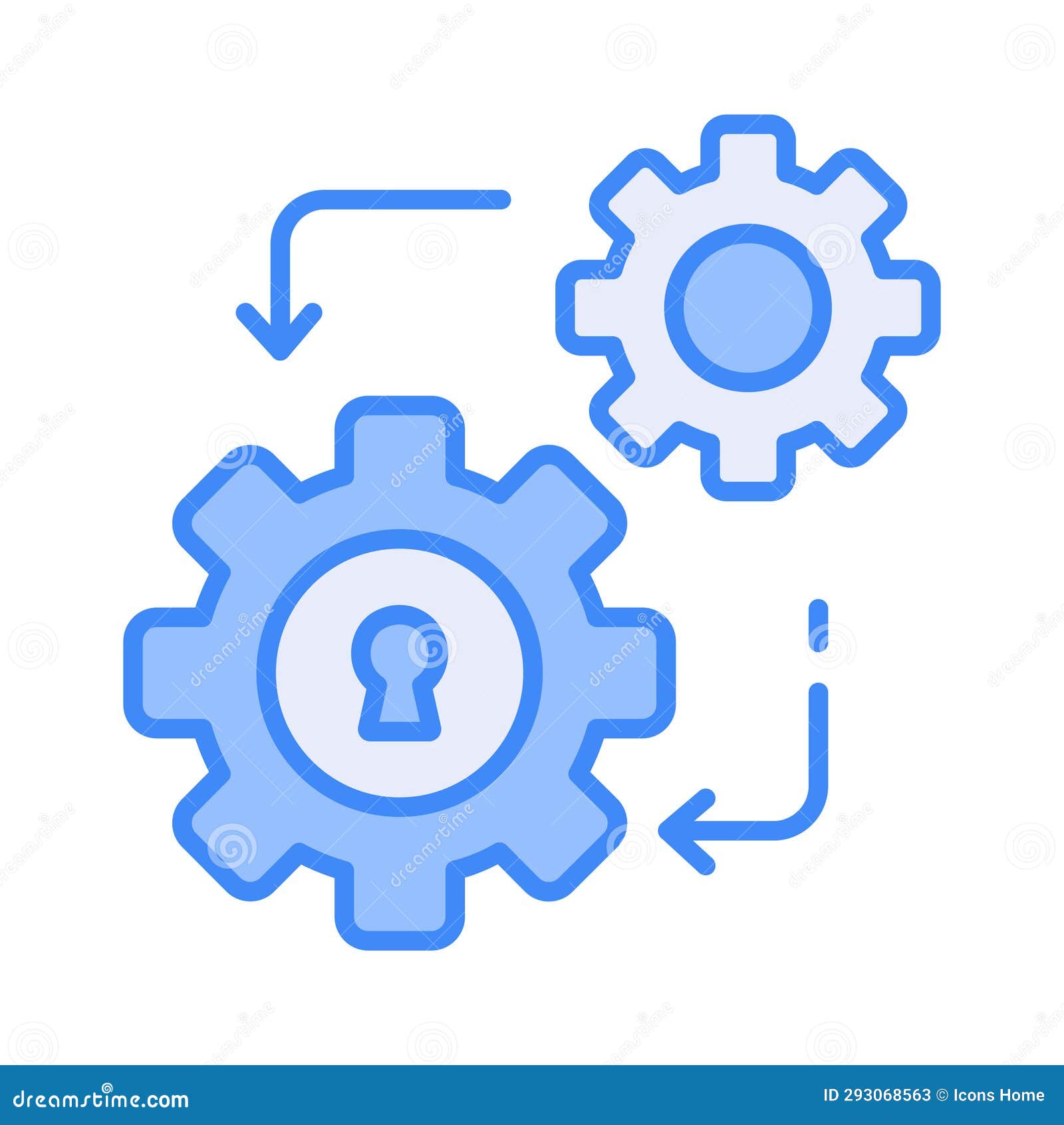 Secure Management Icon, with Gear and Lock, Setting Icon Stock Vector ...