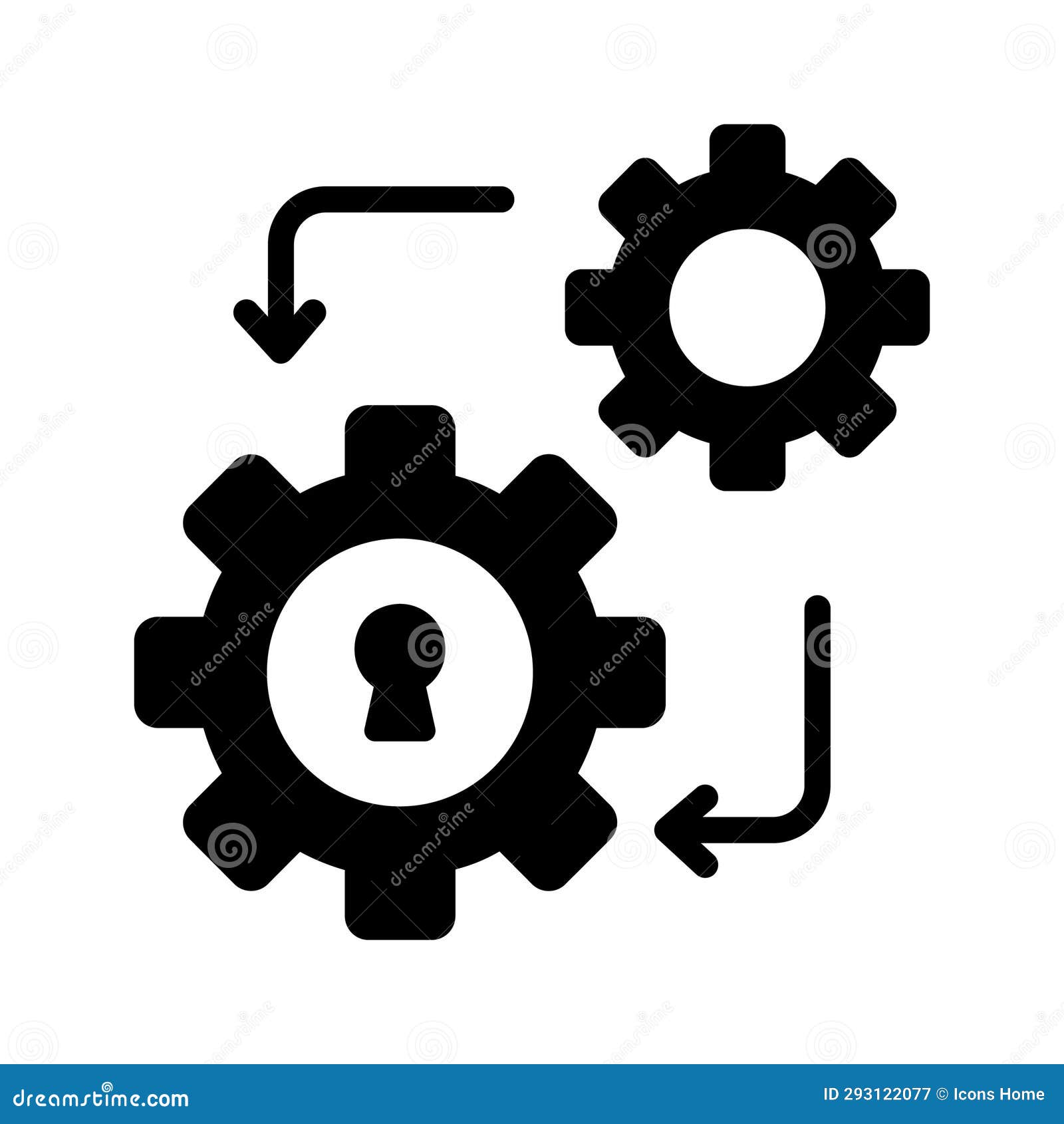 Secure Management Icon, with Gear and Lock, Setting Icon Stock Vector ...