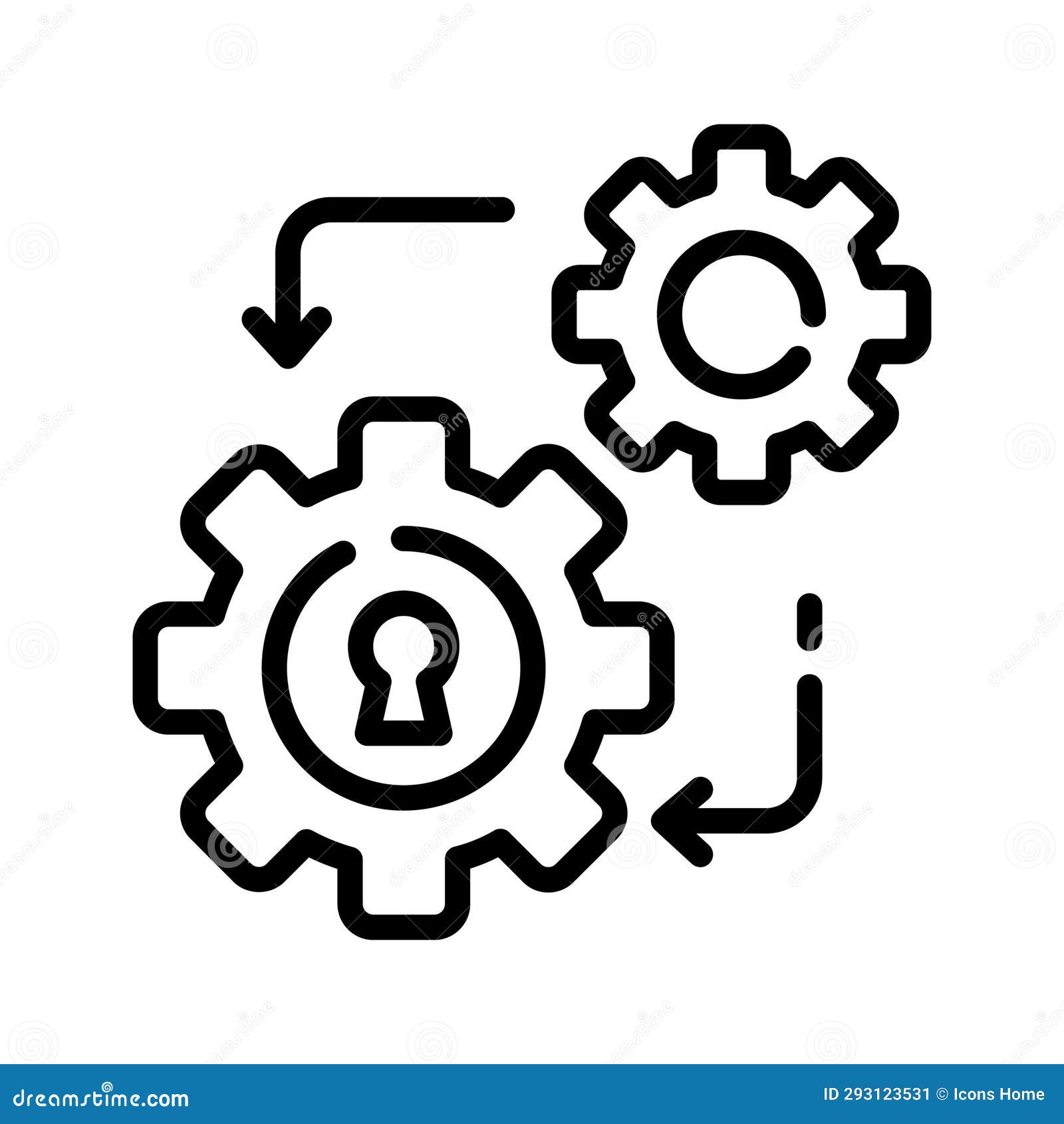 Secure Management Icon, with Gear and Lock, Setting Icon Stock ...