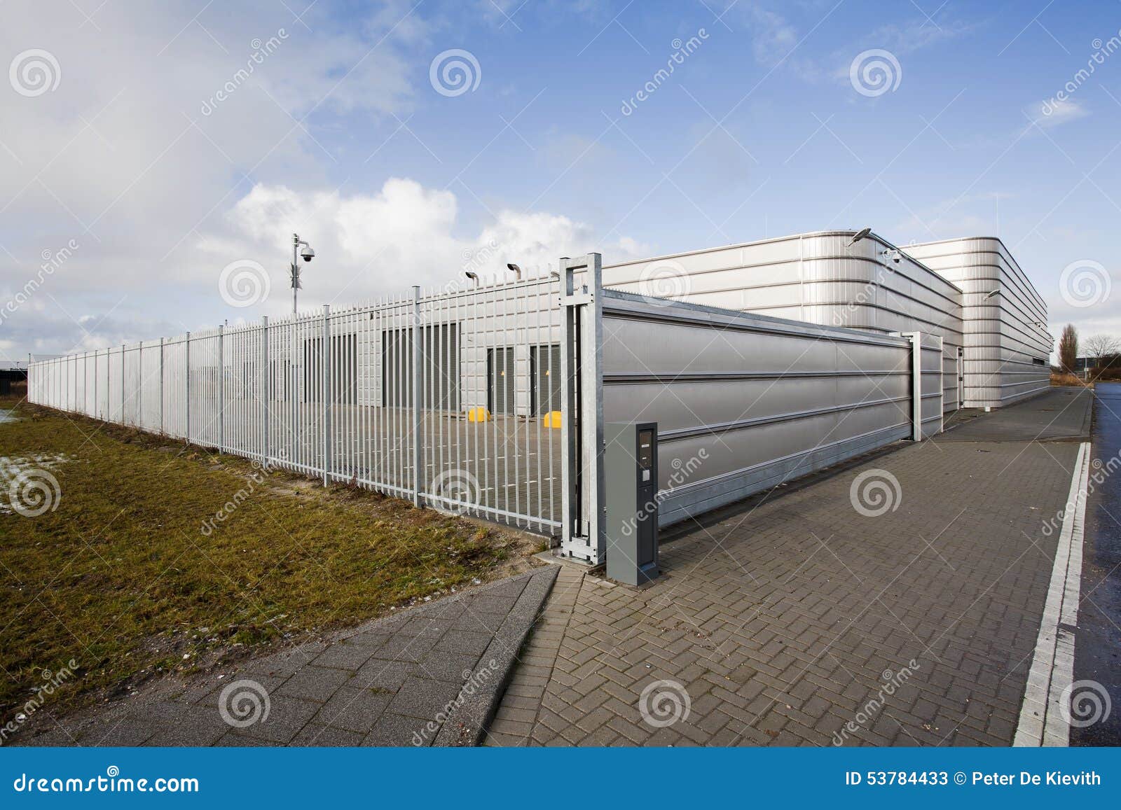 Secure Metal Industrial Building Stock Image - Image of business ...