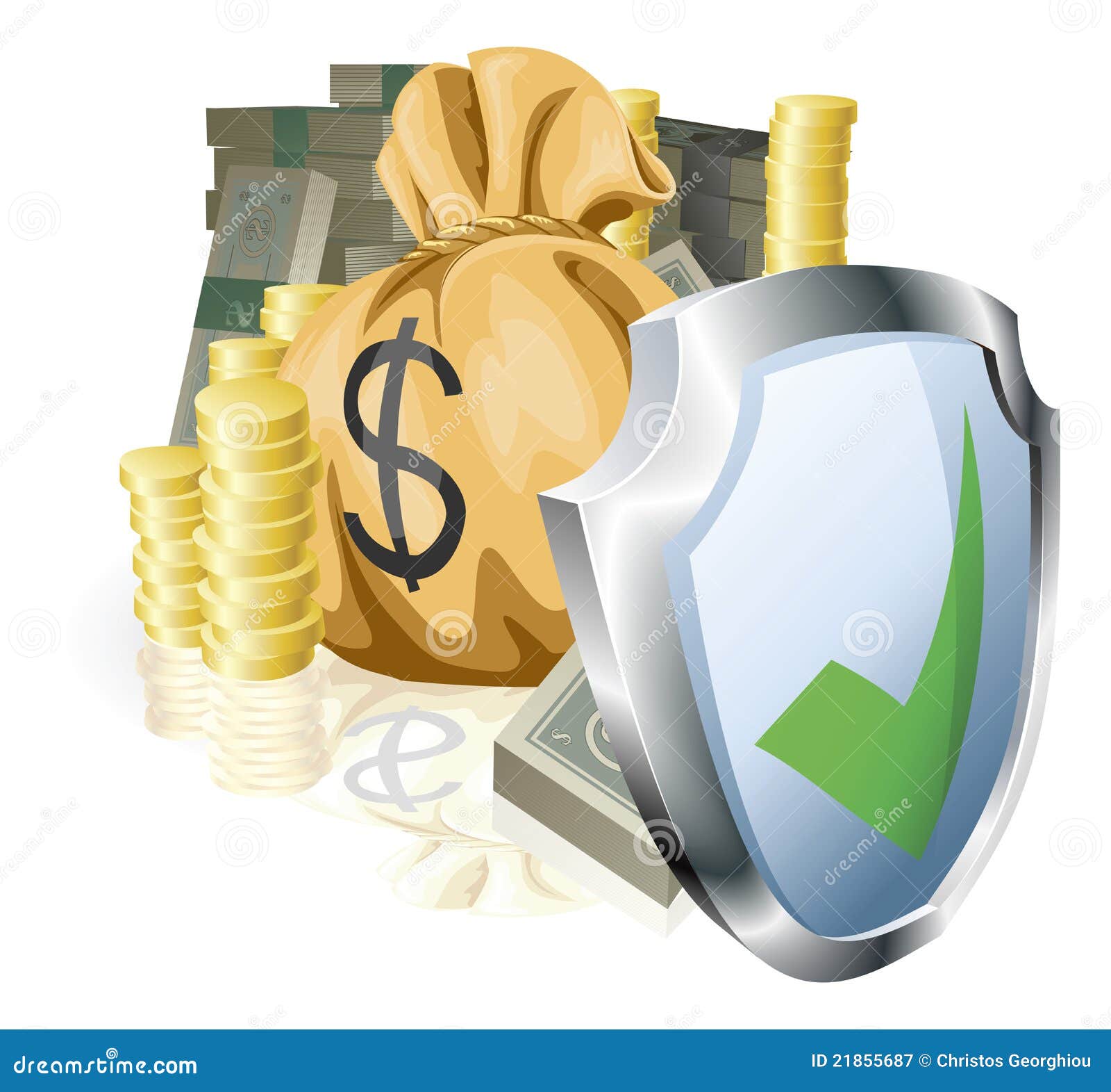 Secure money concept stock vector. Illustration of protected - 21855687