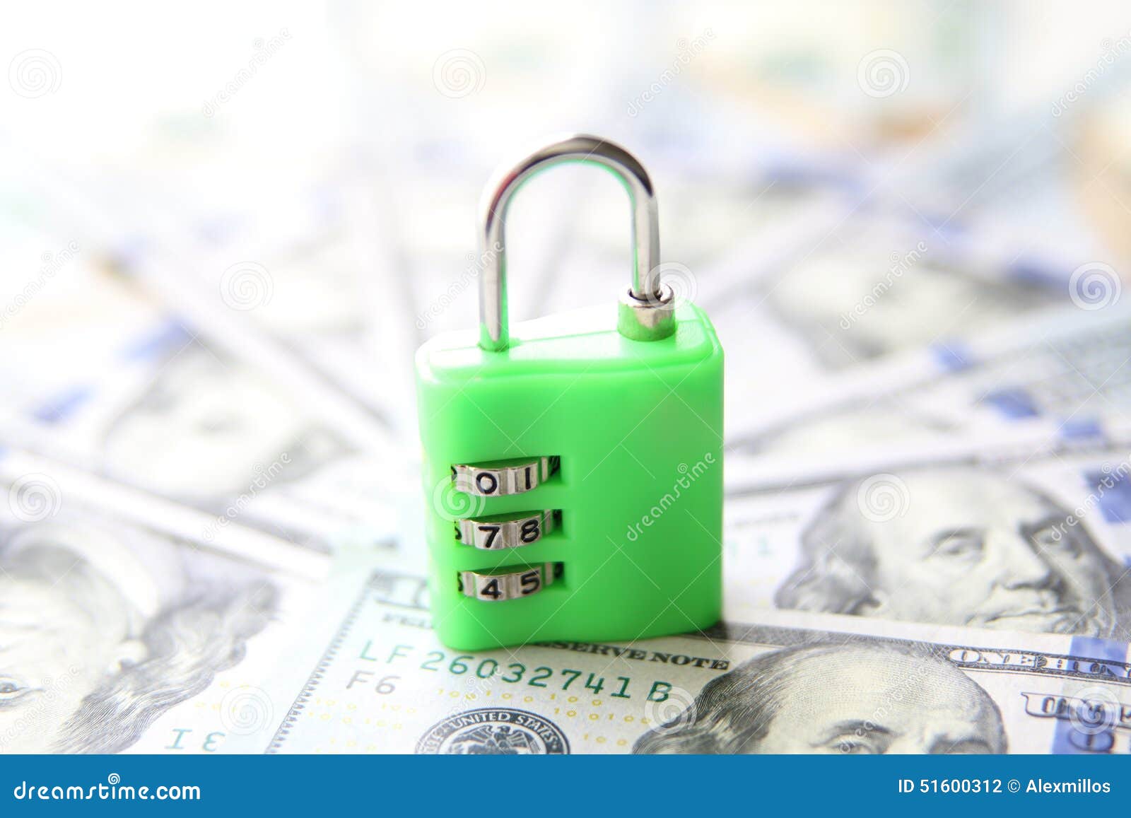 Secure Money Padlock Concept. US Dollars Stock Photo - Image of lock ...