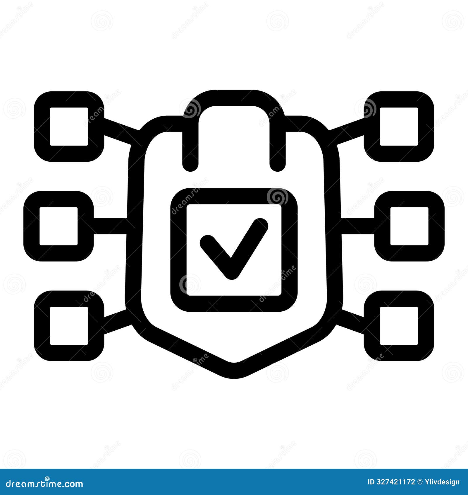 Secure Network Connection Showing Checkmark Symbol Vector Illustration