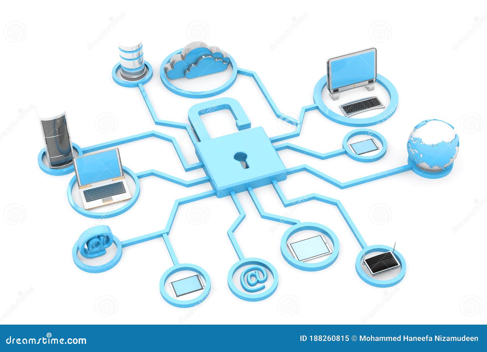 Secure network devices stock illustration. Illustration of hardware ...