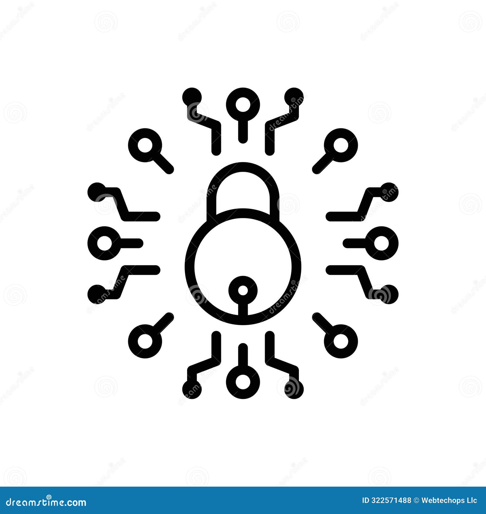 Black Line Icon for Secure Network, Secure and Security Stock Vector ...