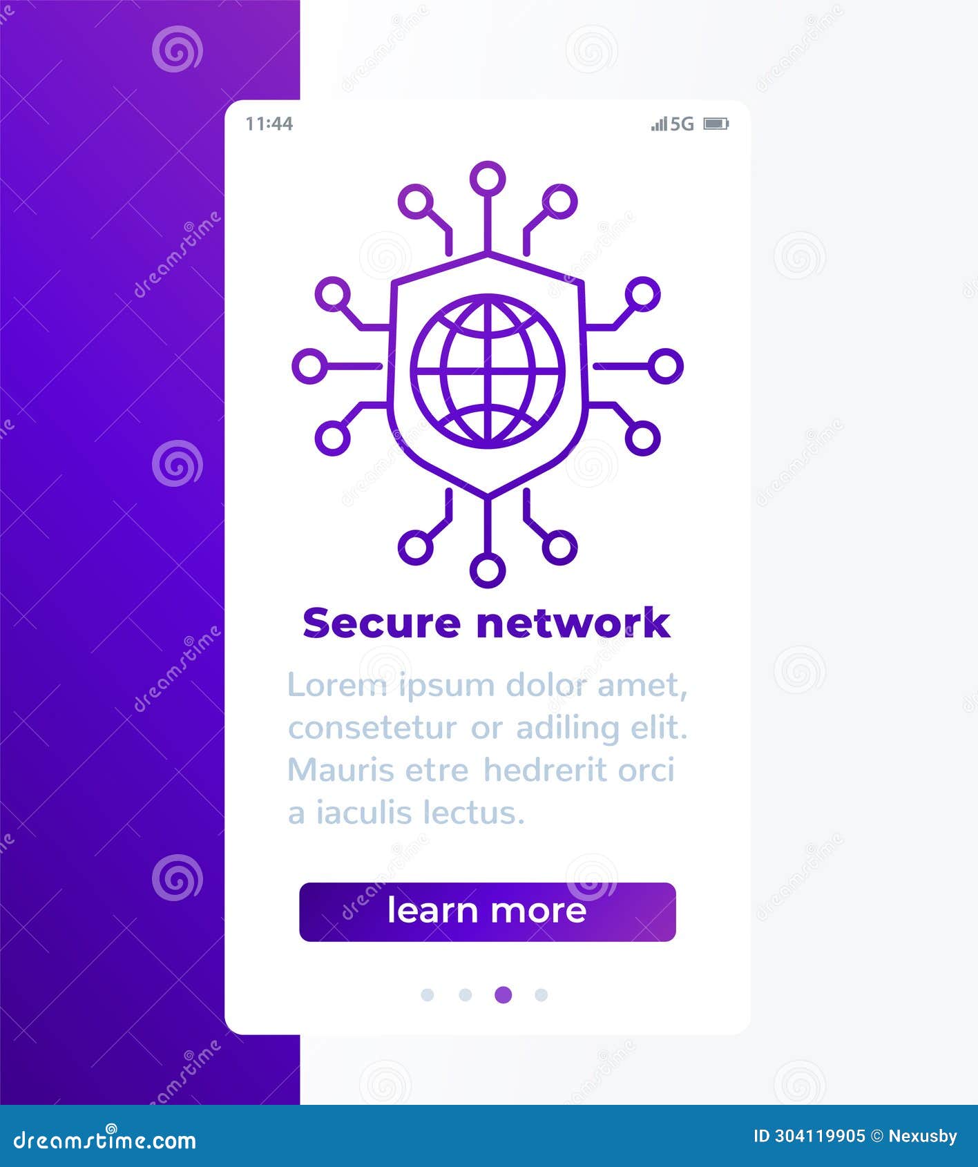 Secure Network, Online Security Banner with Icon Stock Illustration ...