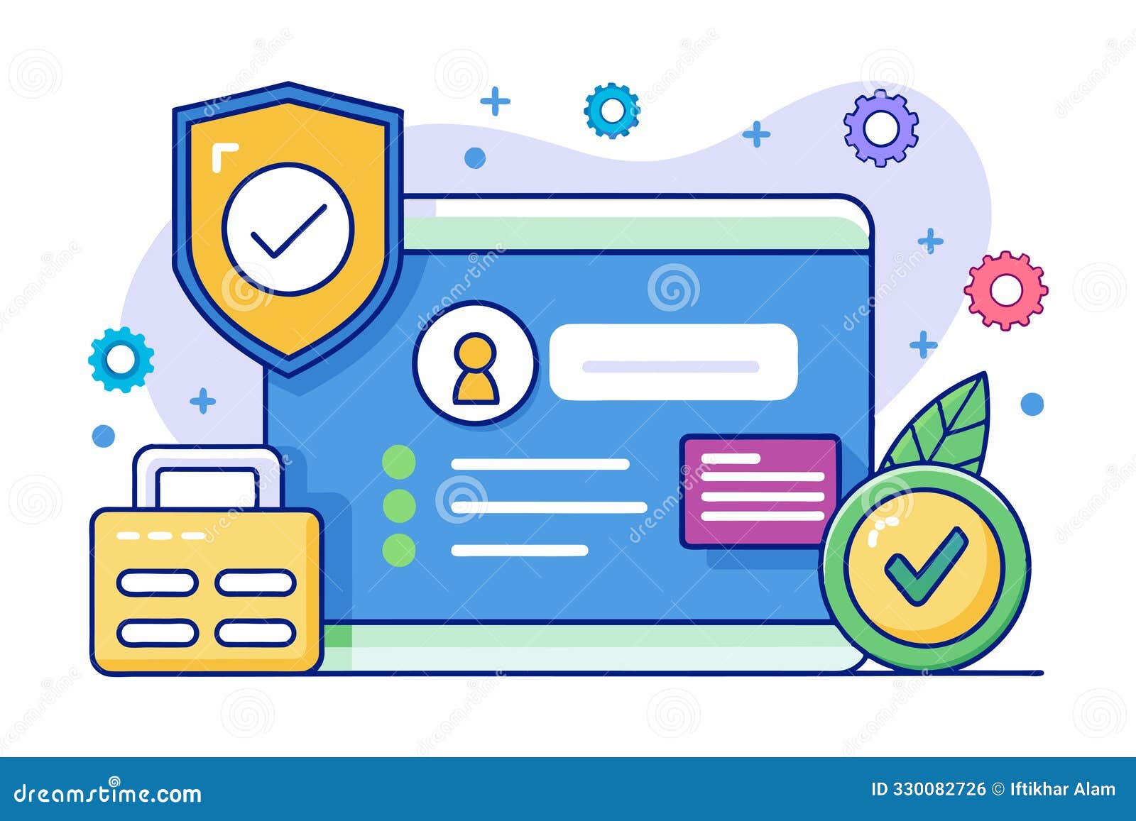 Account Verification Illustration. People Holding ID Cards. Vector ...