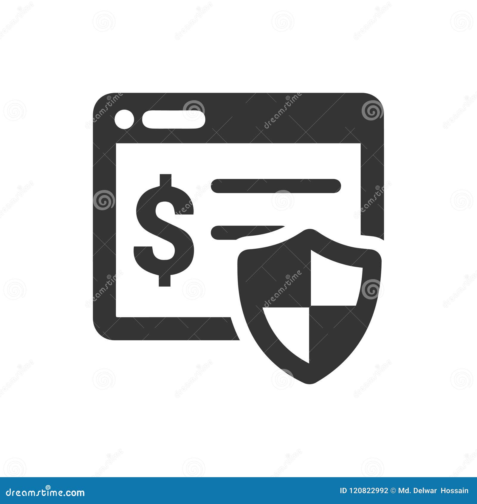 Secure Online Banking Icon stock vector. Illustration of banking ...