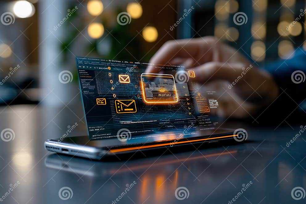 A Secure Online Banking Transaction is Taking Place on Smartphone ...