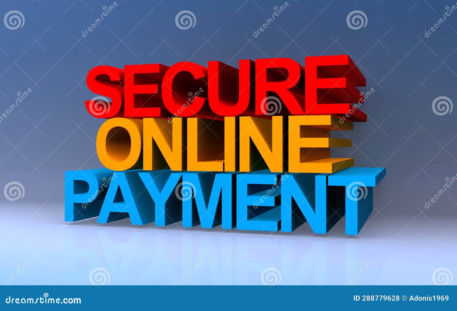 Secure Online Payment on Blue Stock Illustration - Illustration of ...