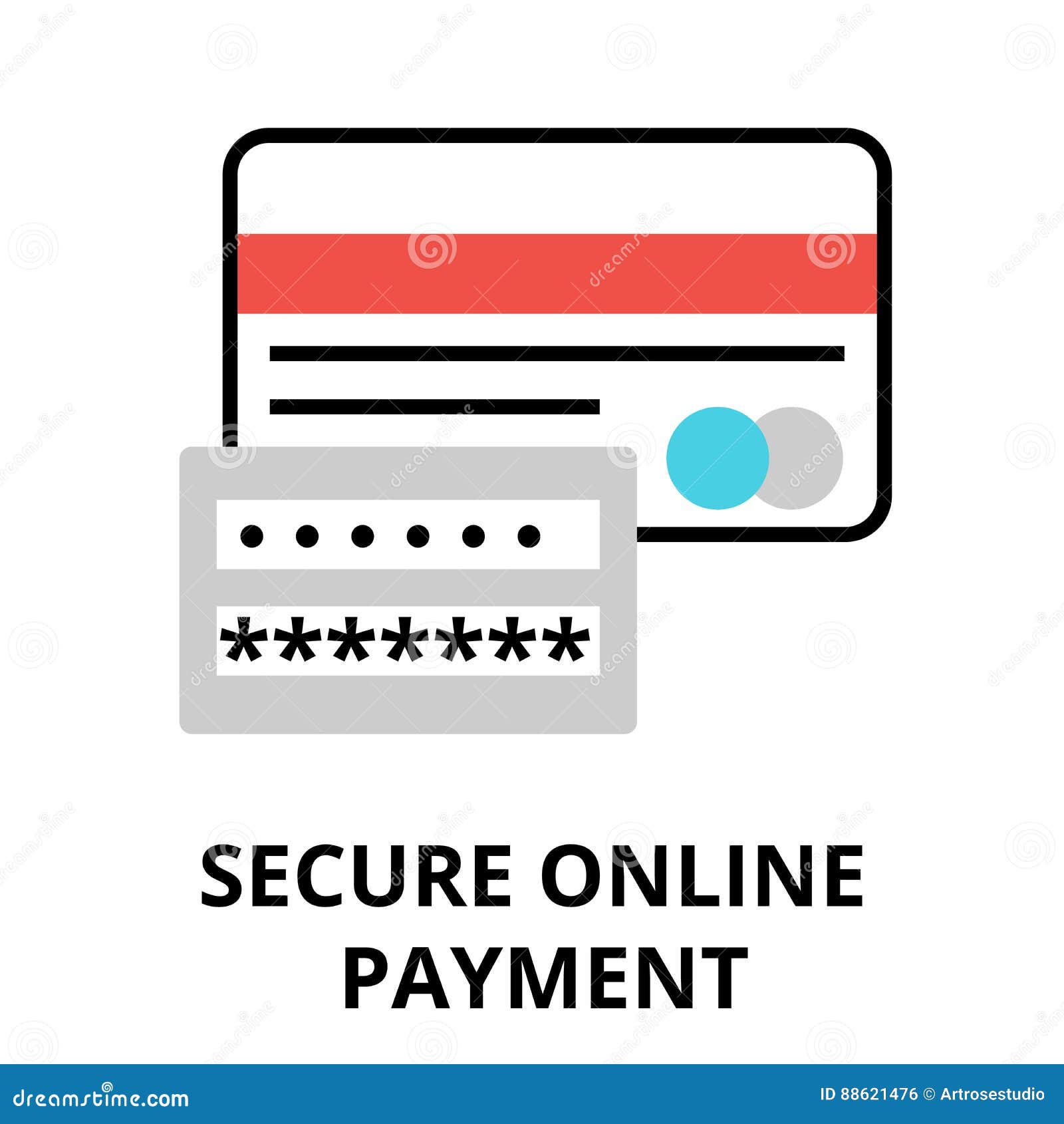 Secure Online Payment Icon, for Graphic and Web Design Stock Vector ...