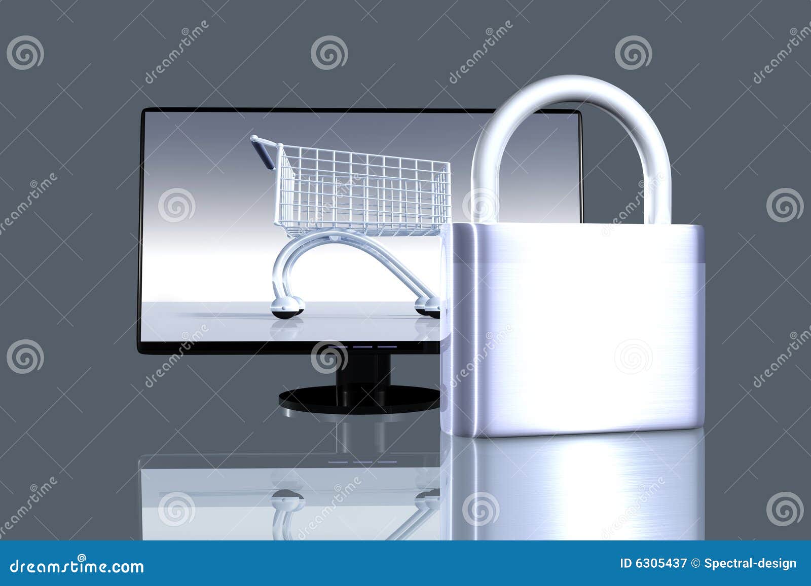 Secure online Shopping stock illustration. Illustration of lock - 6305437