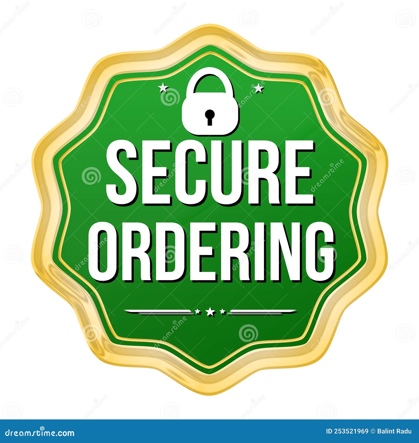 Secure ordering badge stock vector. Illustration of icon - 253521969