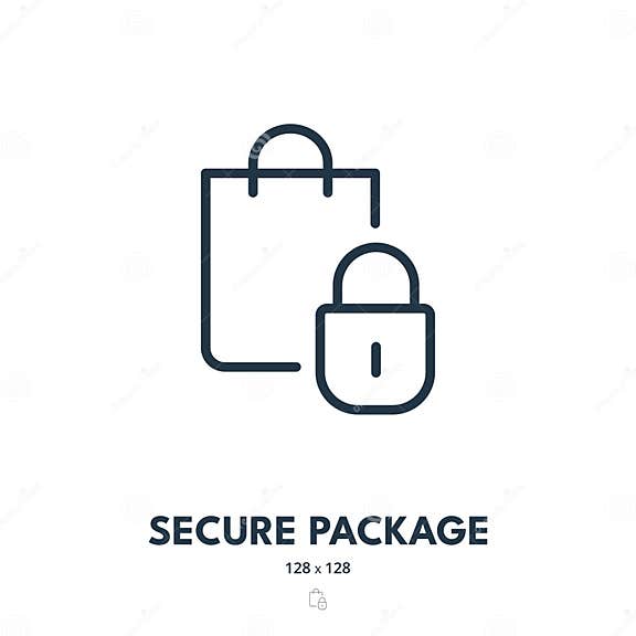 Secure Package Icon. Packaging, Shopping, Delivery. Editable Stroke ...