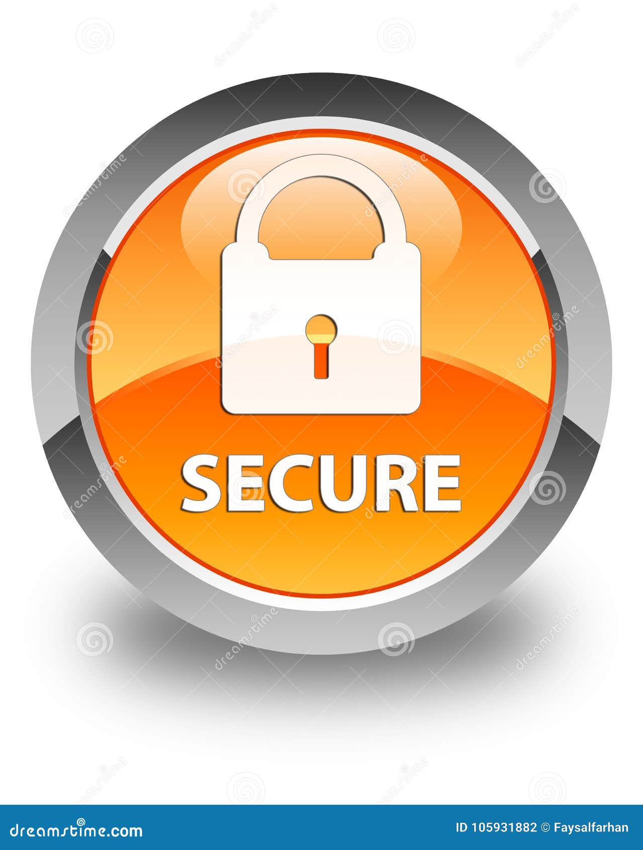 Secure (padlock Icon) Glossy Orange Round Button Stock Illustration ... Secure (padlock Icon) Glossy Orange Round Button Stock Illustration ...