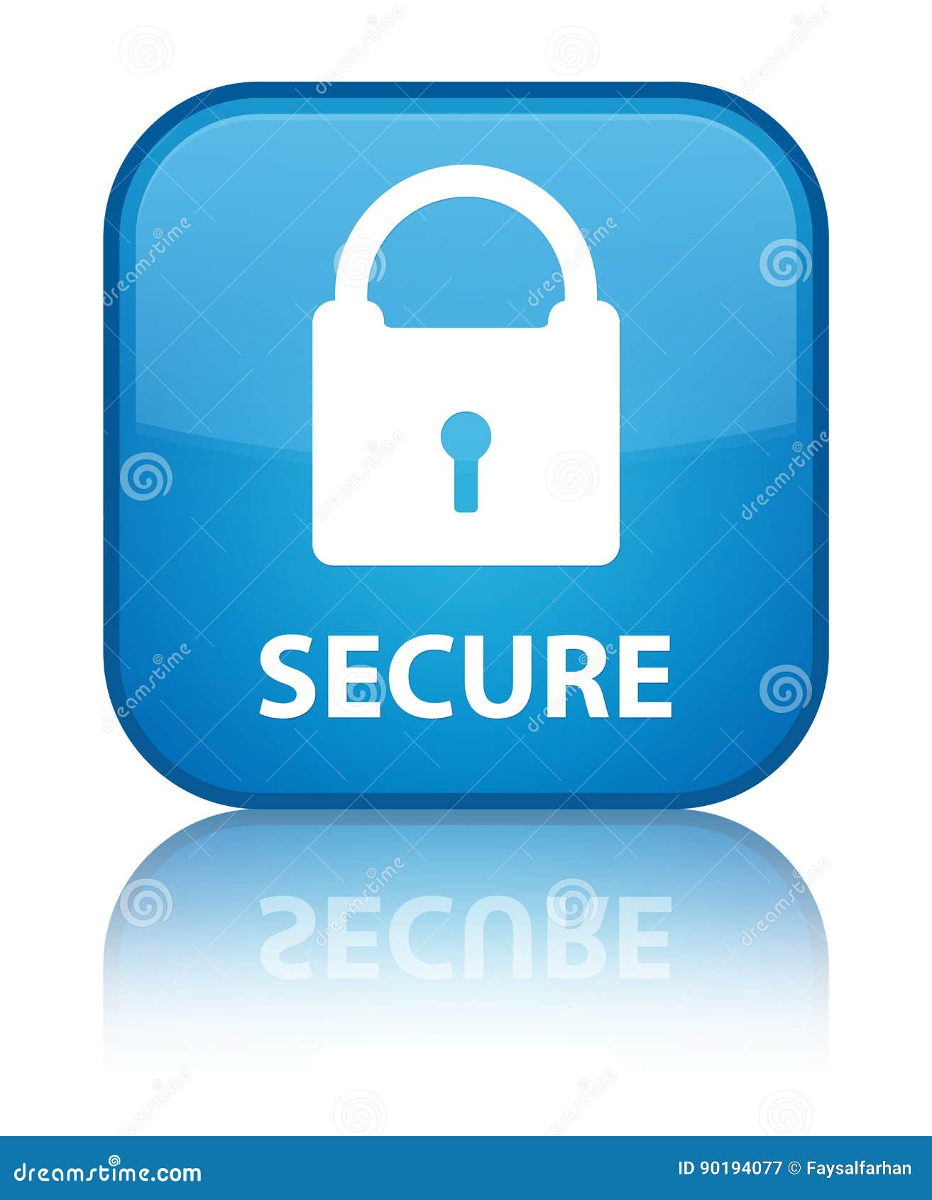 Secure (padlock Icon) Special Cyan Blue Square Button Stock ...