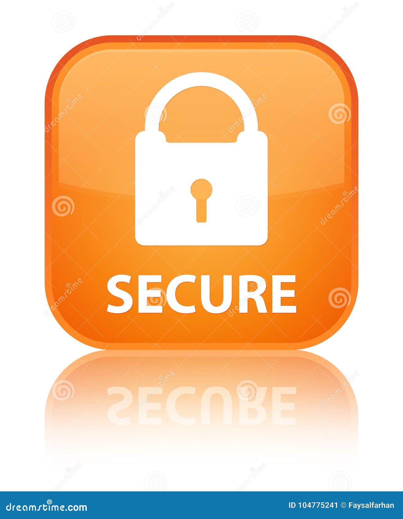 Secure (padlock Icon) Special Orange Square Button Stock Illustration ...