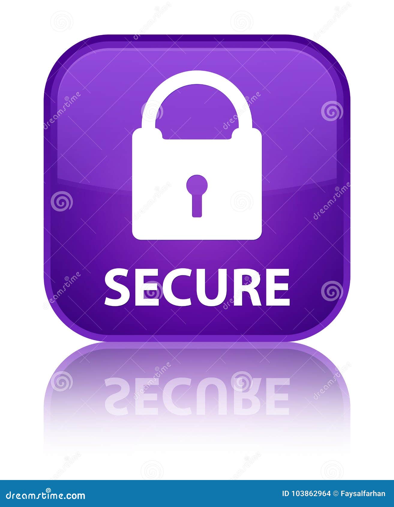 Secure (padlock Icon) Special Purple Square Button Stock Illustration ...