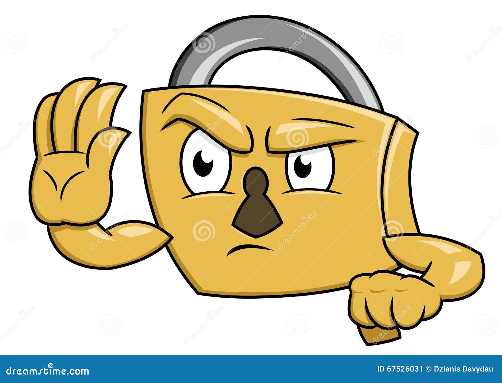 The Assured Strong Lock Cartoon Vector | CartoonDealer.com #11178083