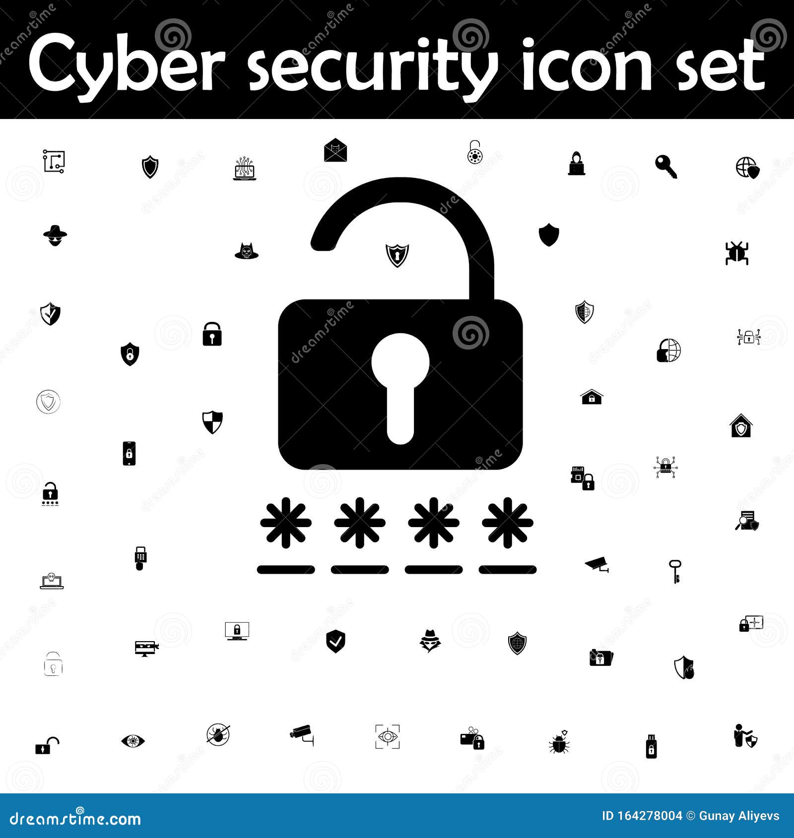 Secure Password Icon. Cyber Security Icons Universal Set for Web and ...