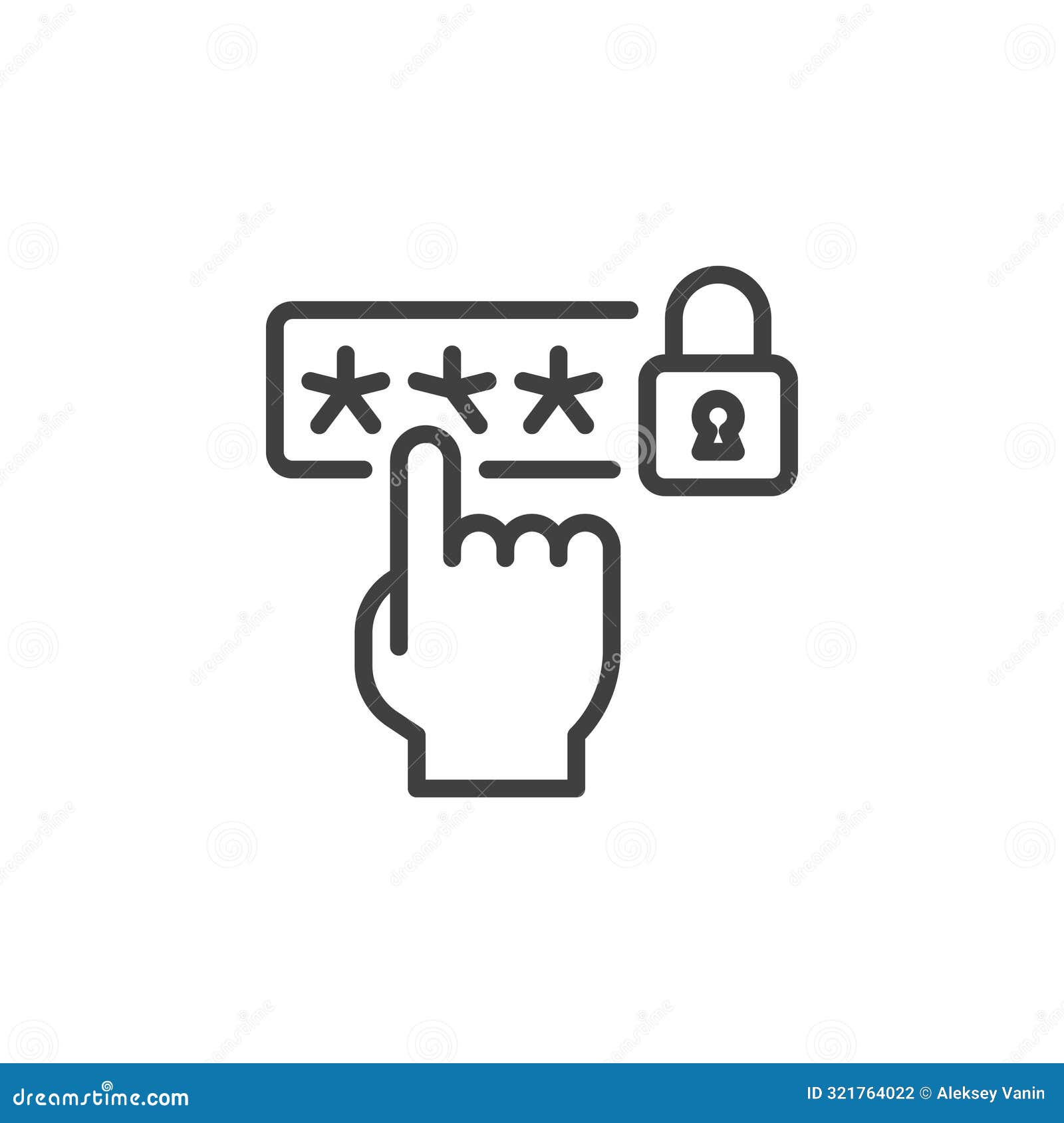 Secure Password Input Line Icon Stock Vector Illustration Of Password Pictogram 321764022