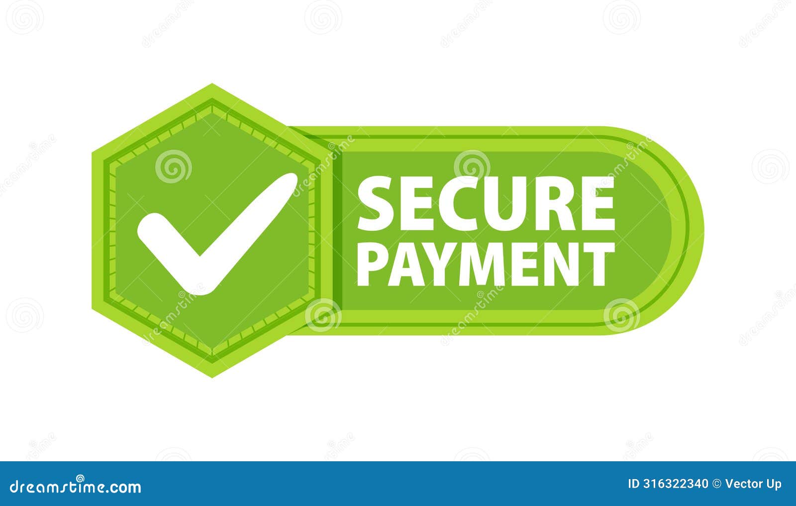 Secure Payment Badge with a Check Mark. Label or Sticker Stock ...