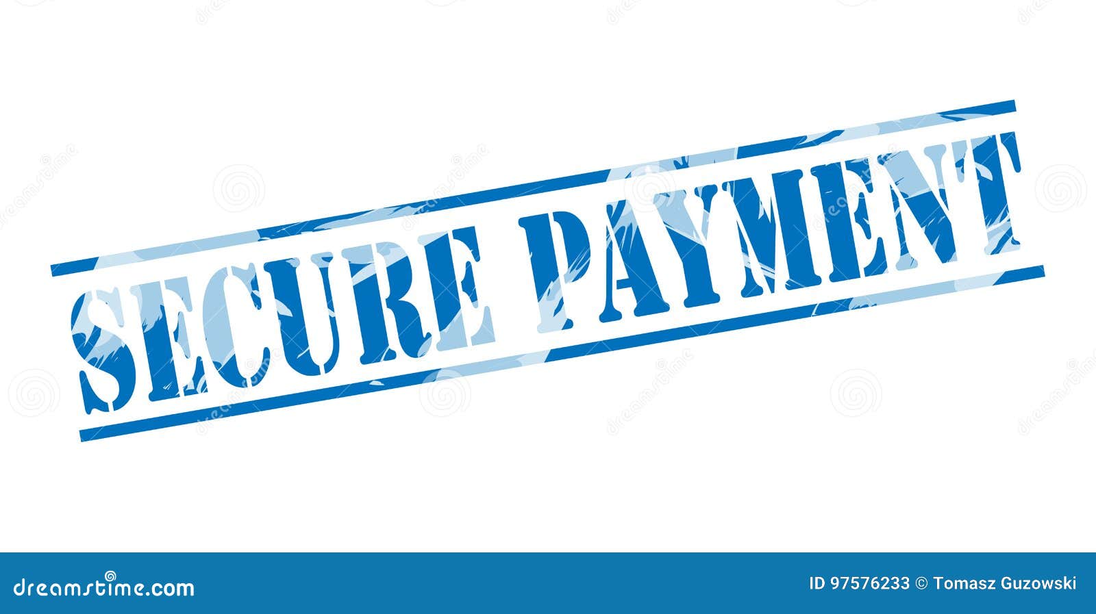 Secure payment blue stamp stock illustration. Illustration of ...
