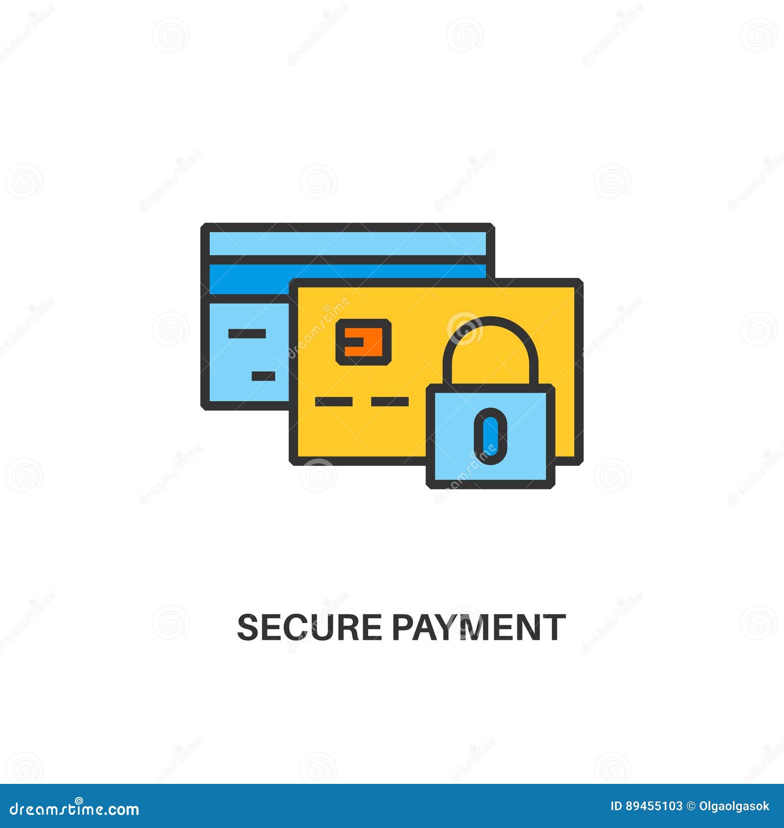 Secure payment icon stock vector. Illustration of account - 89455103