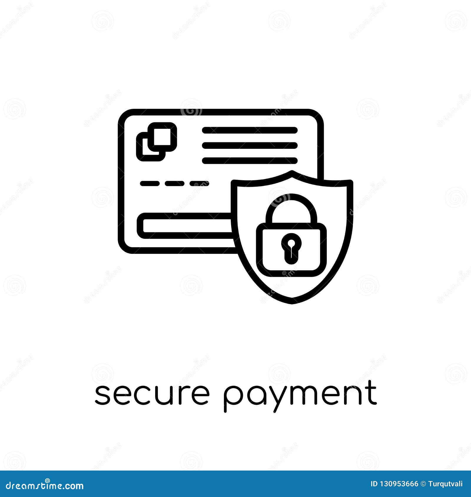Secure Payment Icon. Trendy Modern Flat Linear Vector Secure Pay Stock ...