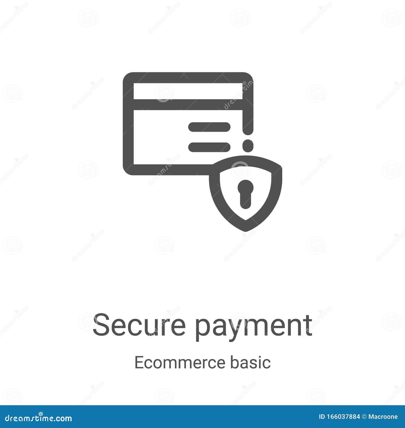 Secure Payment Icon Vector from Ecommerce Basic Collection. Thin Line ...