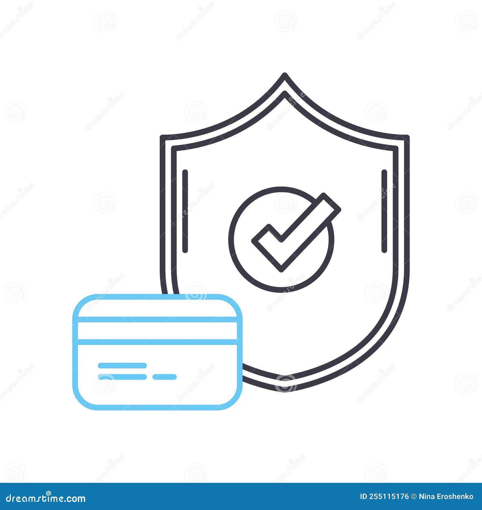 Secure Payment Line Icon, Outline Symbol, Vector Illustration, Concept ...