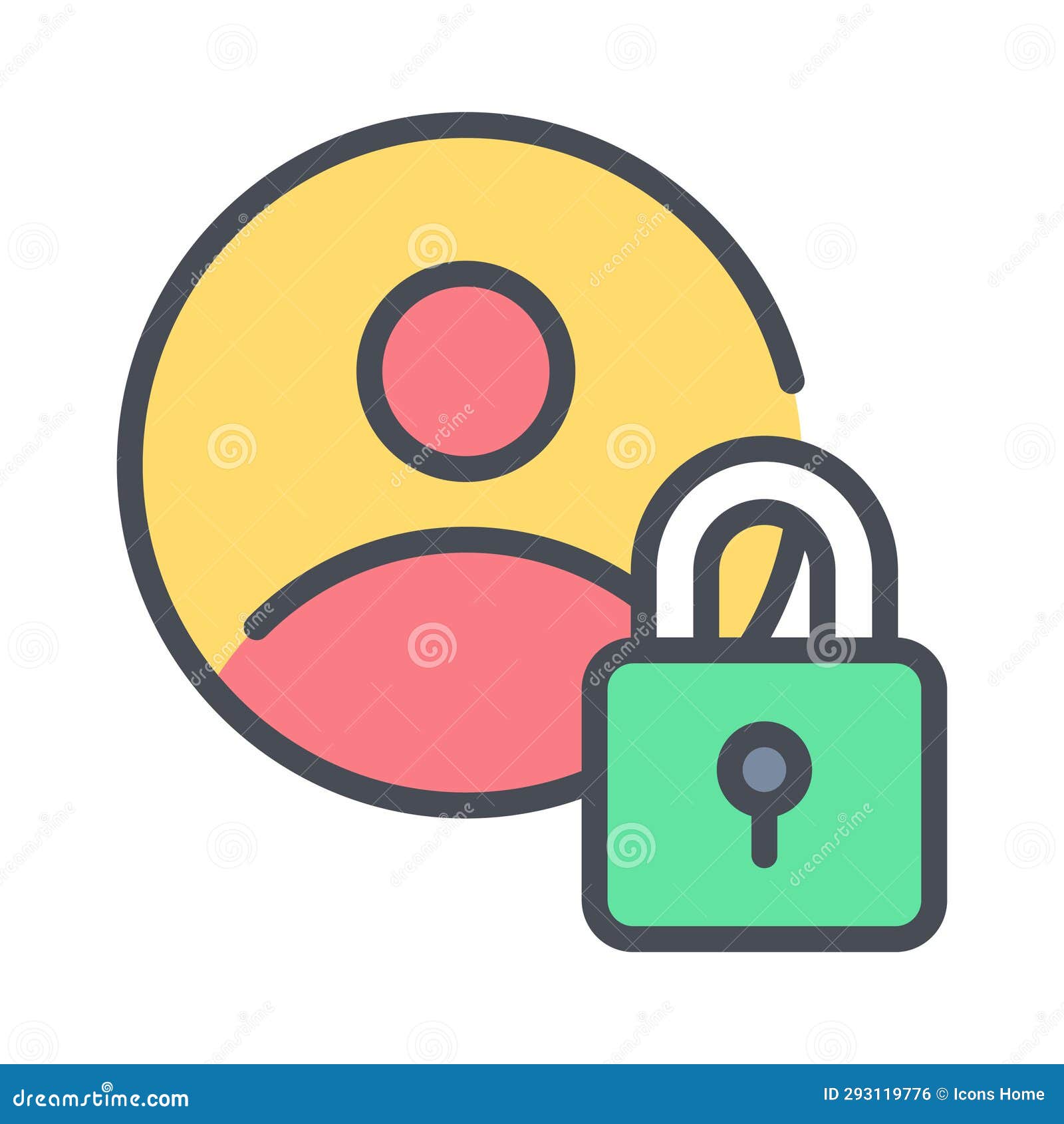 Secure Person with Padlock, Editable Vector Illustration Stock Vector ...