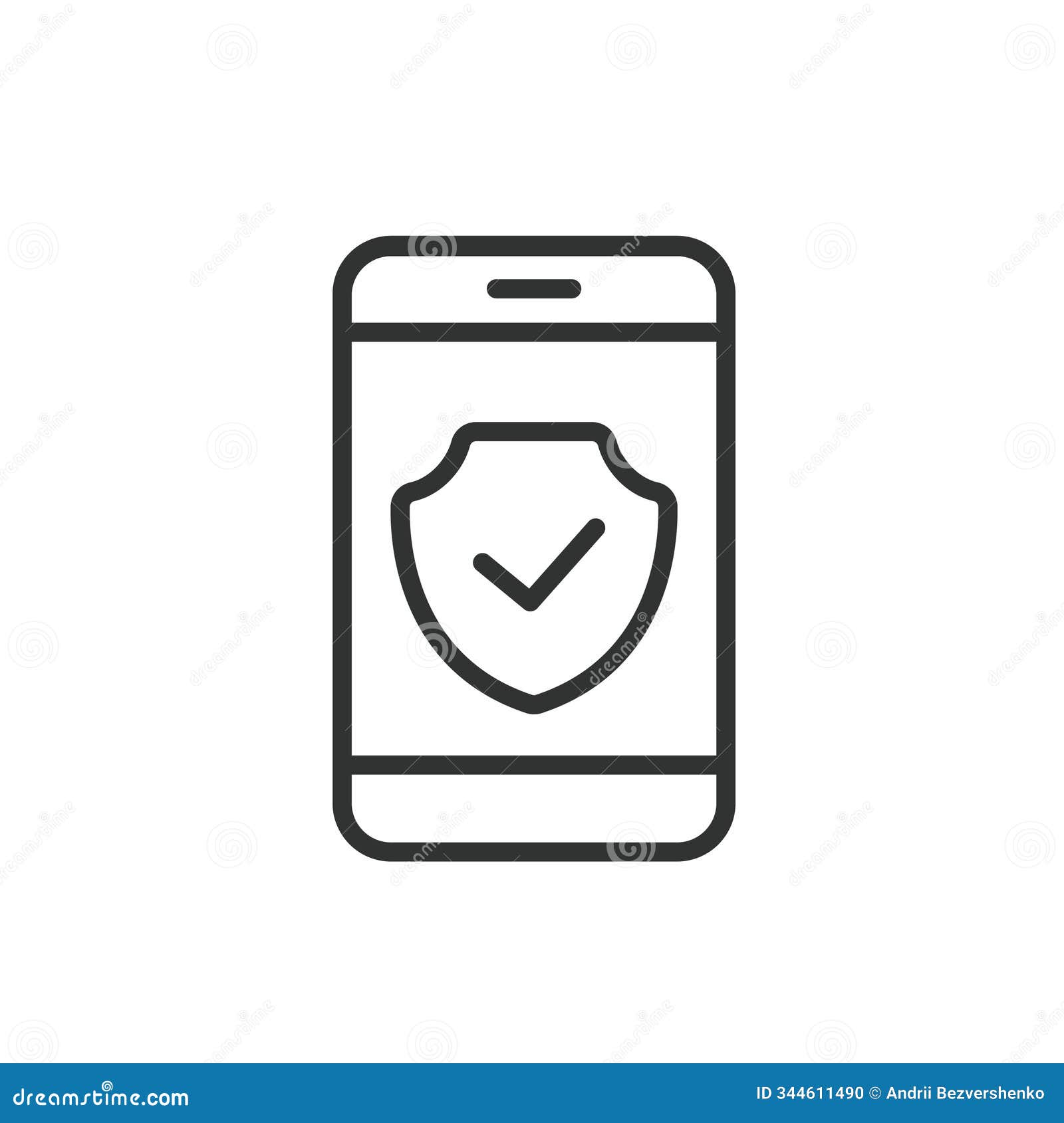 Secure Phone Glass Icon Outline Vector. Safeguarding Cellular Cover ...