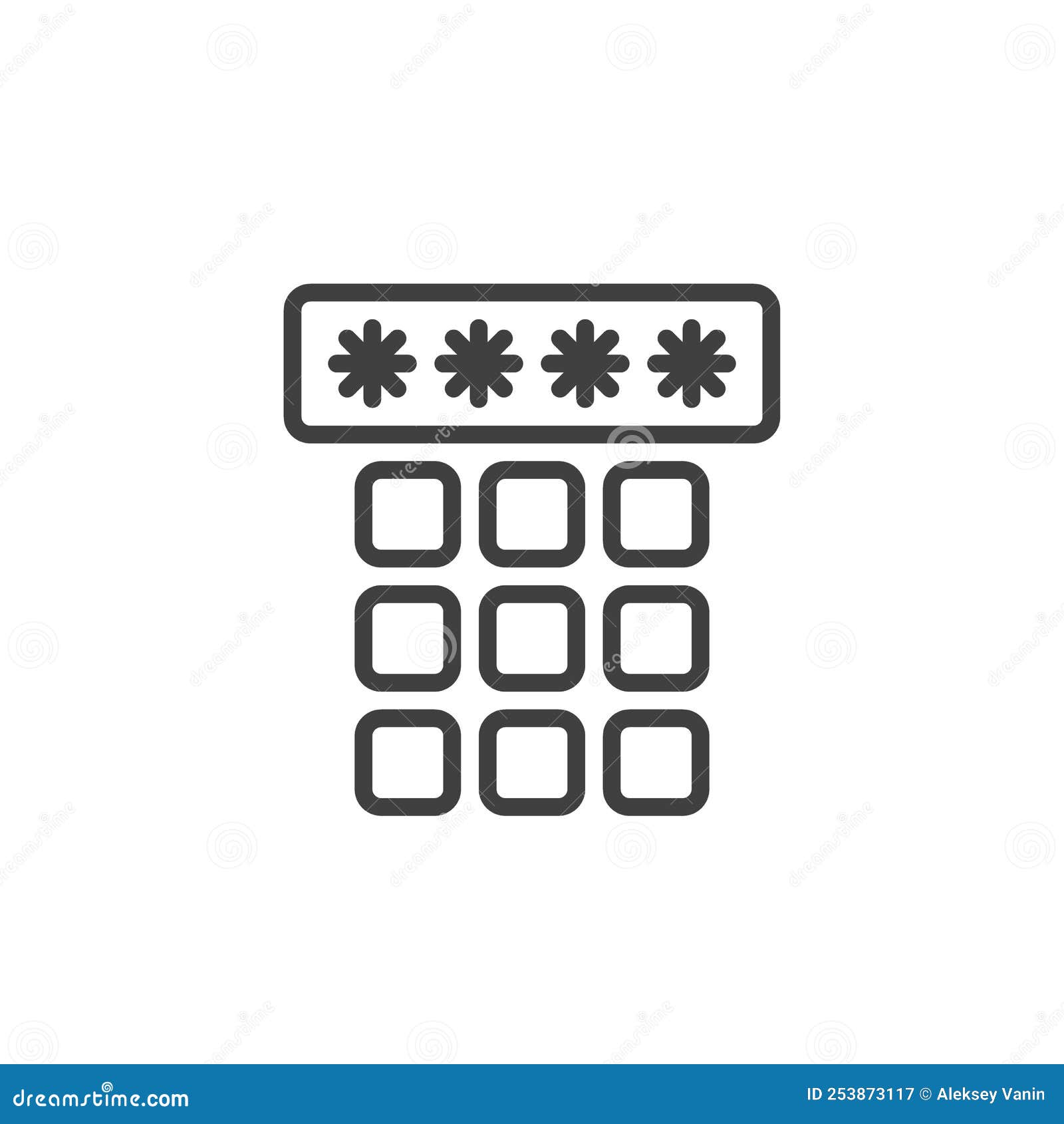 Secure pin enter line icon stock illustration. Illustration of design ...