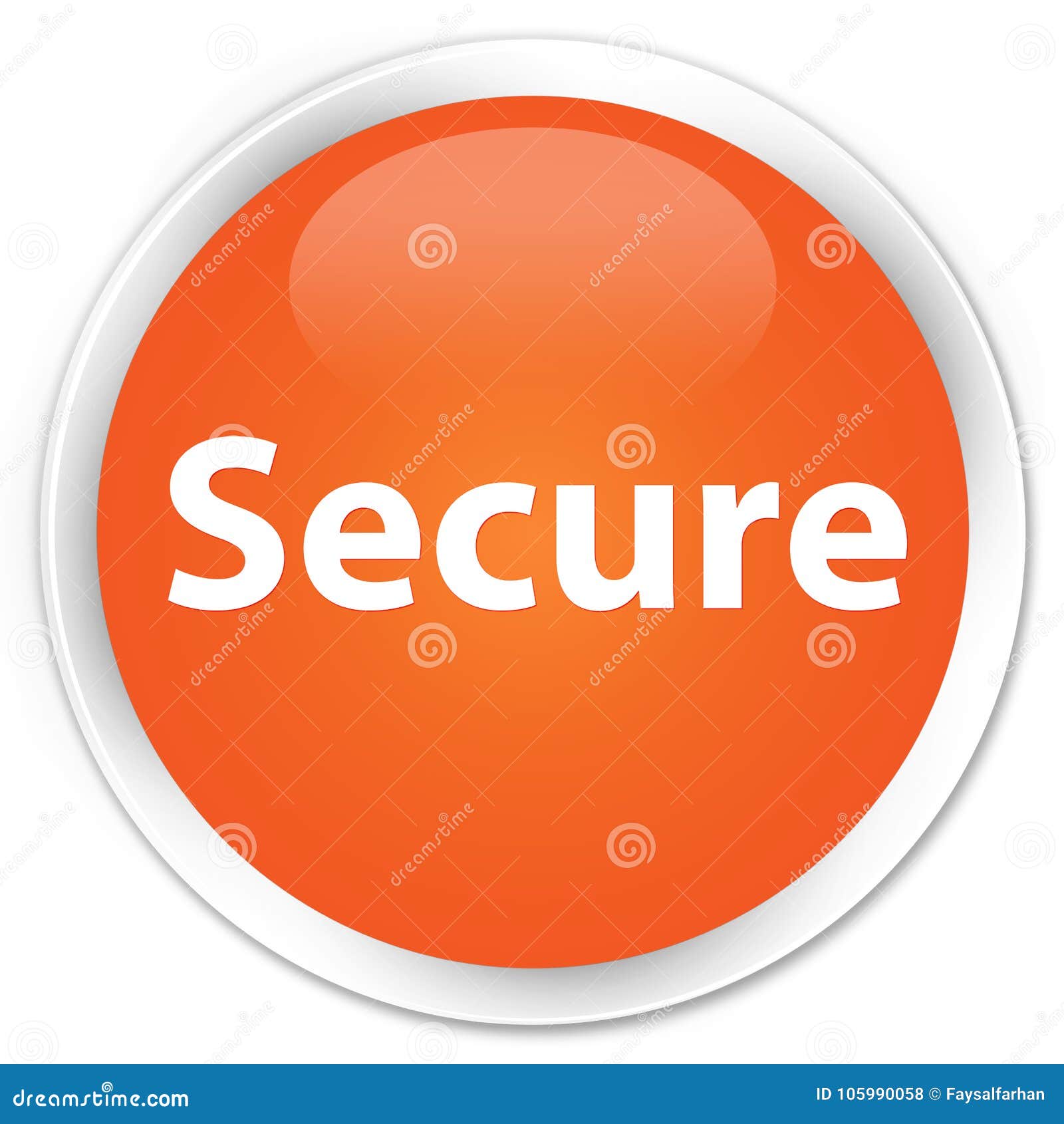 Secure Premium Orange Round Button Stock Illustration - Illustration of ...
