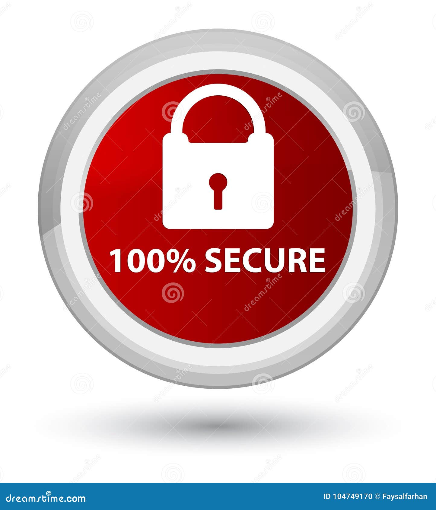 100 Secure Prime Red Round Button Stock Illustration - Illustration of ...